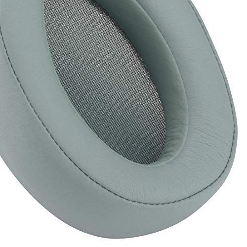 Geekria QuickFit Protein Leather Ear Pads Replacement for Sony MDR-100A MDR-100AAP MDR-H600A Headphones Earpads, Headset Ear Cushion Repair Parts (Grayish Green)