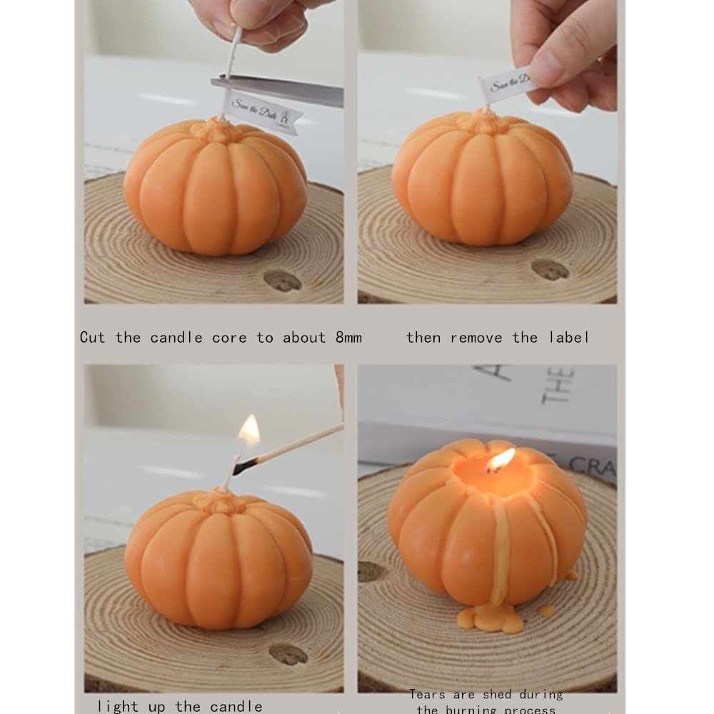 2 Pcs pumpkin scented candles , Soy Wax Scented Candle Art Decorative Handmade for Wedding Christmas Birthday Gift