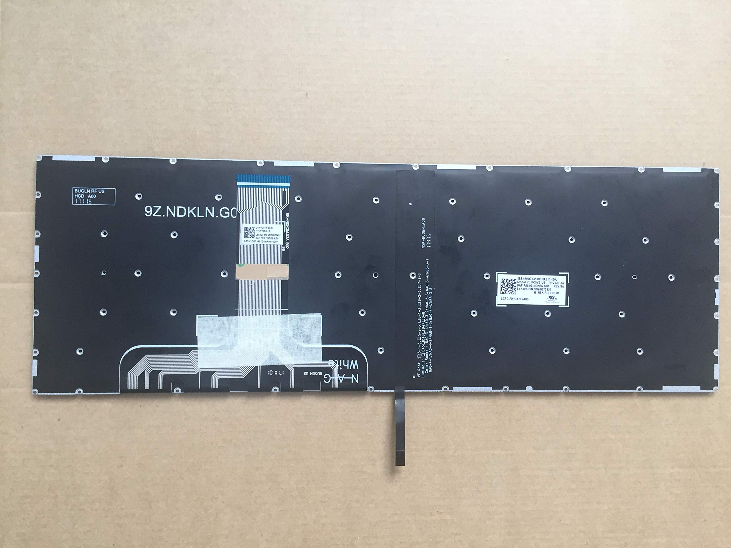 Original New for Lenovo Legion Y545 15.6" US Black Backlit Gaming Laptop Keyboard White Word