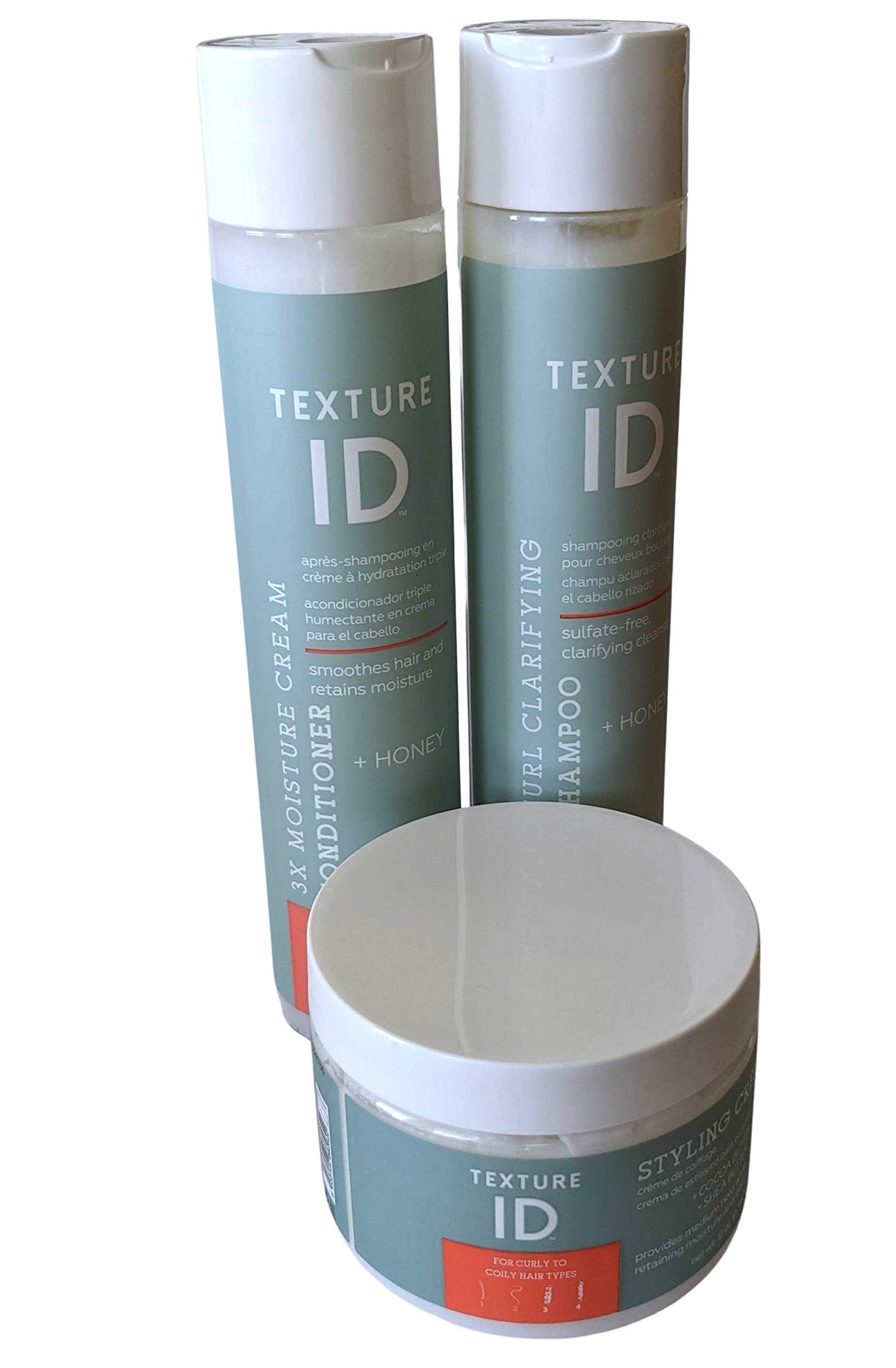 Texture ID Texture ID Set of 3 Products - Curl Clarifying Shampoo, 3x Moisture Cream Conditioner and TID Styling Creme