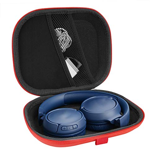 Geekria Shield Headphones Case Compatible with JBL E45BT, Tune 510BT, Tune 660 BTNC, Live 400BT, Tune 560BT Case, Replacement Hard Shell Travel Carrying Bag with Cable Storage (Red)