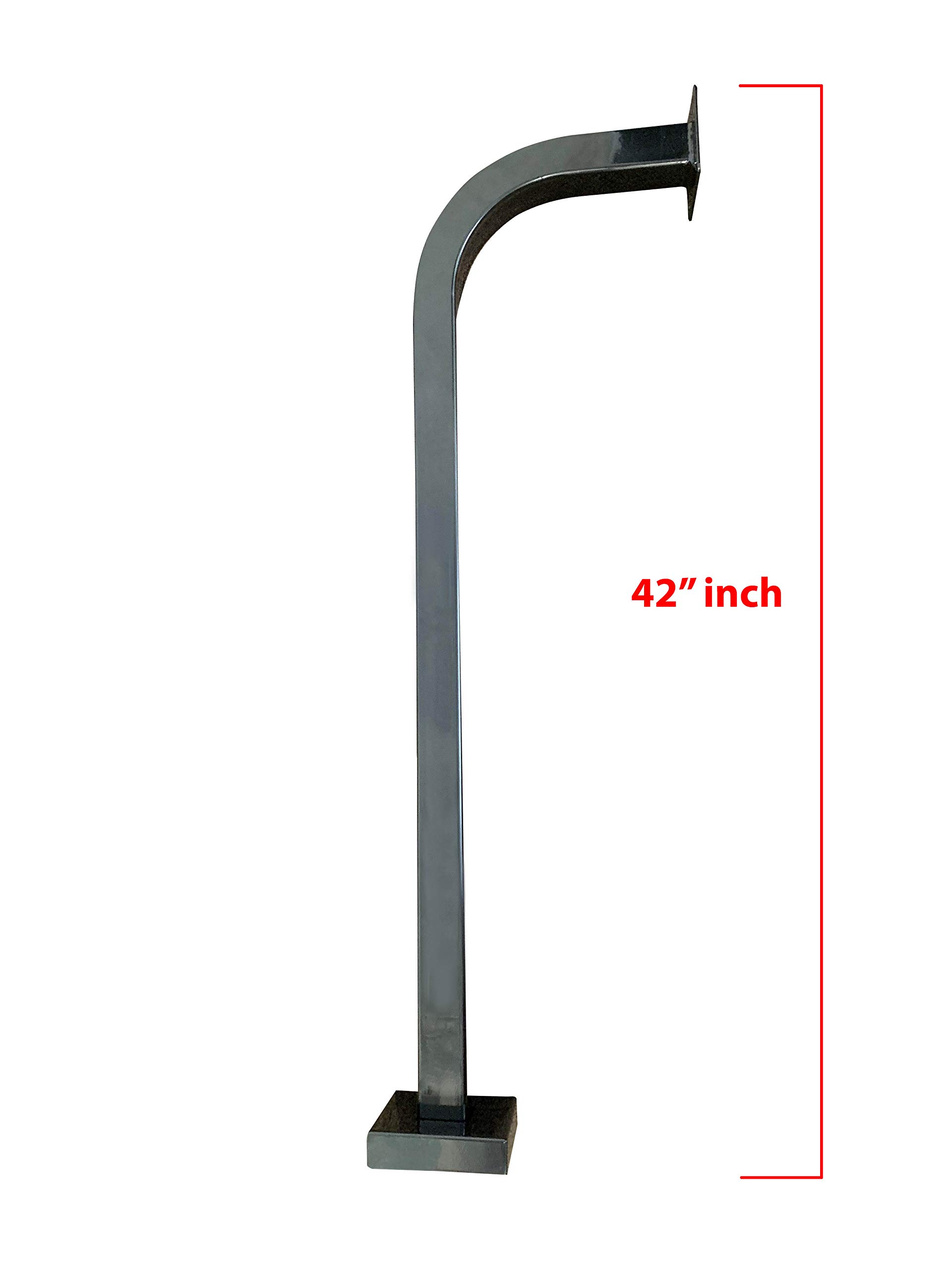 42” Pad Mount Gooseneck 2 Universal Heavy-Duty Steel Keypad Intercom Bolted Stand Curve Pedestal Slide Gate Post Offset Curb Mounts 13” Sweep for Card Readers and Access Control Keypads – Eagle EG088