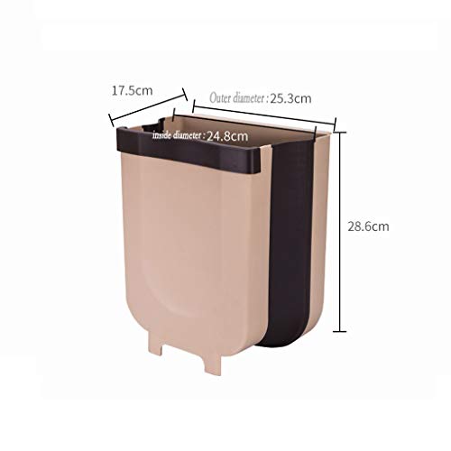 Creative Trash Bin Folding Waste Bins Kitchen Garbage Bin Fruits Vegetable Rubbish Container Foldable Car Trash Can Wall Mounted Door Hanging Trash Can Bathroom Waste Storage Bucket Organizer (White)