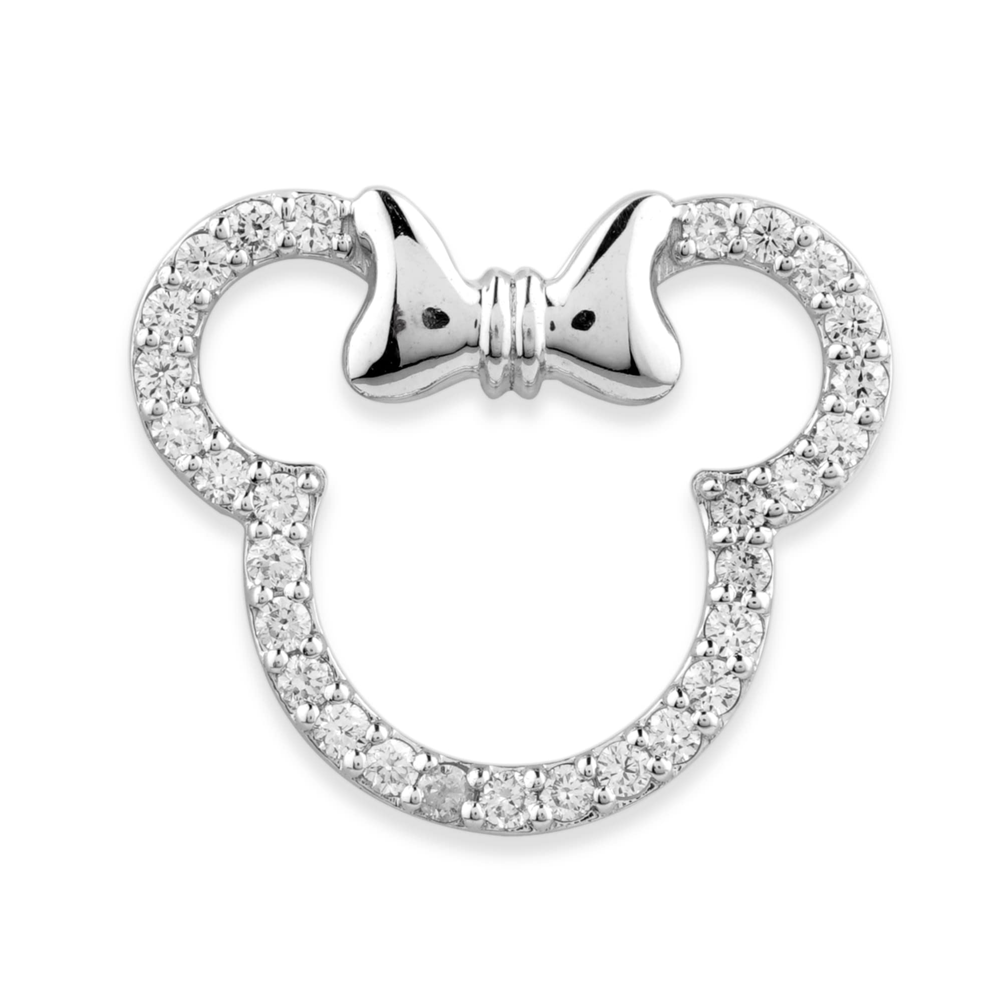 14k White Gold Lab Grown Diamond Disney Mickey Stud Earrings for Women (5/8cttw, Color E, Clarity VVS2-VS1)