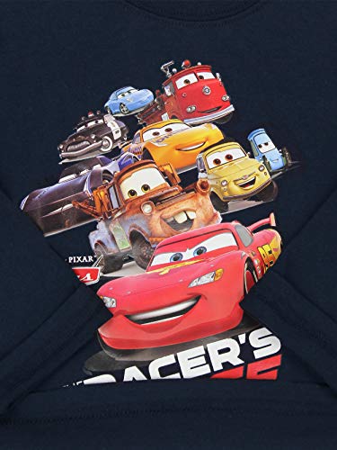 Disney Cars Lightning McQueen Toddler Long Sleeve T-Shirt Tee (3T, Navy)