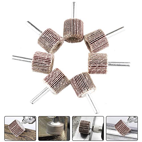 20Pack Abrasive Flap Wheel Sander,1" x 1" x 1/4" Shank Mounted Flap Wheels, 80 Grit Aluminum Oxide Sanding Flap Wheel for Rust Removal Deburring Polishing Satin-Finishing- Abrasive Grinding Tool