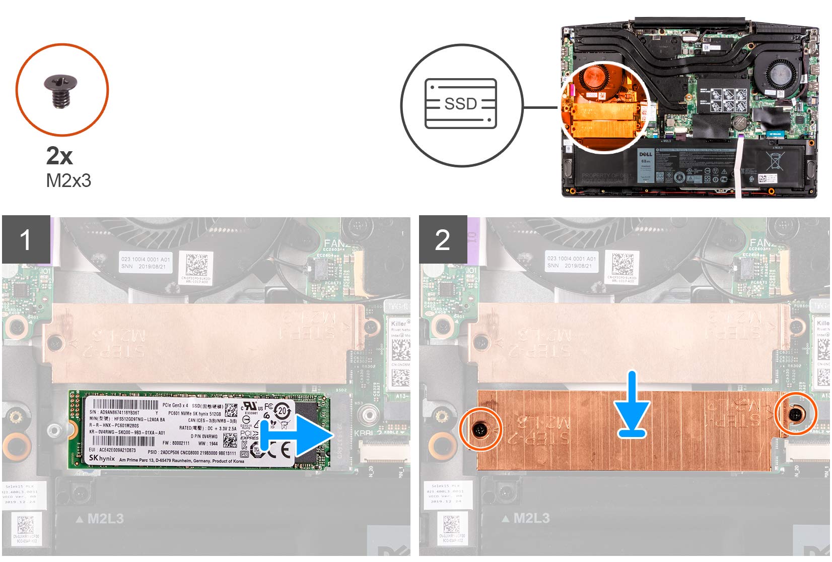 Deal4GO M.2 2280 SSD Heatsink Hard Drive Cover Heat Shield 0YX0F3 YX0F3 Replacement for Dell G3 3500 G5 5500 G5 SE 5505