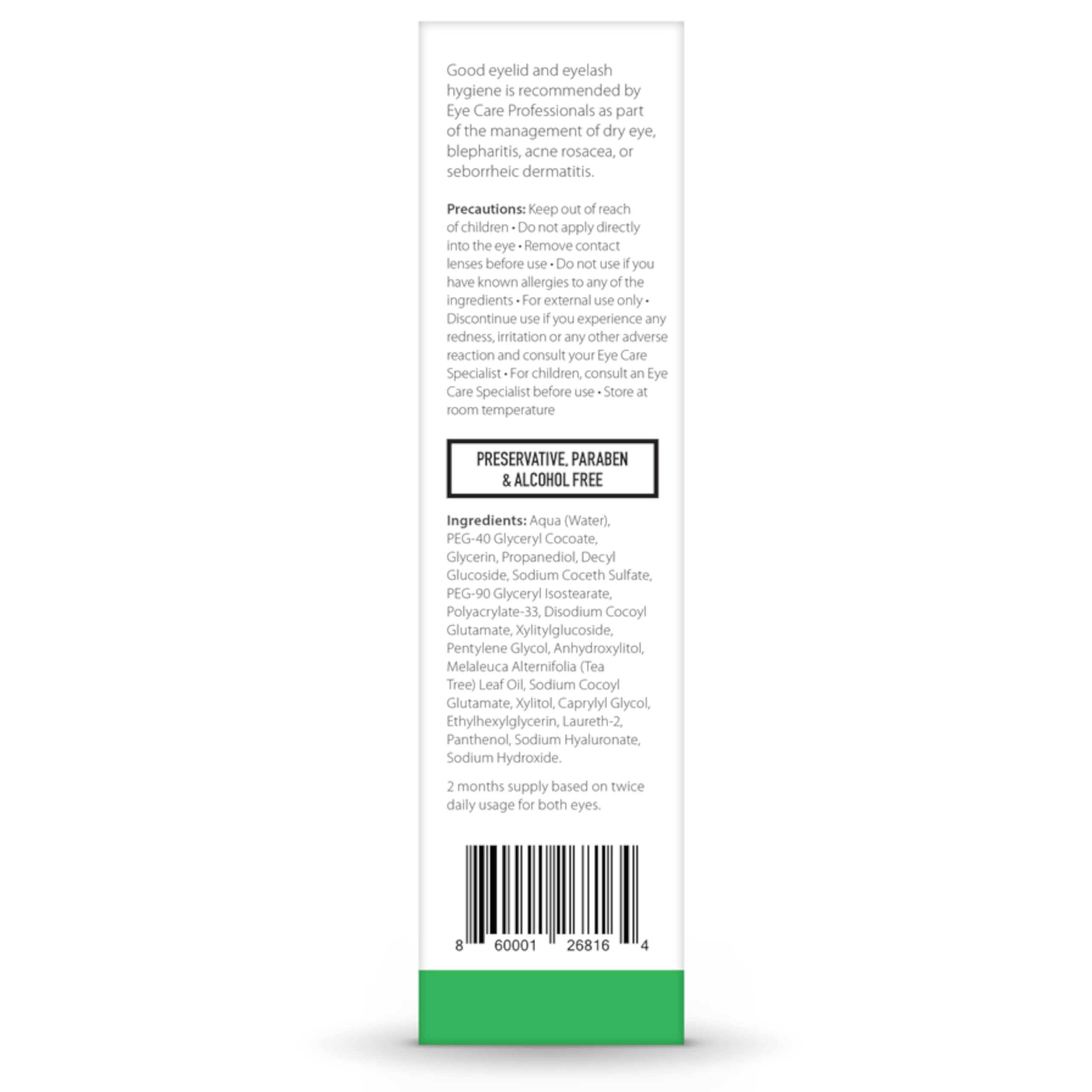 OPTASE TTO Eye Lid Cleansing Gel - Tea Tree Oil Cleanser - Preservative Free, Natural Ingredients - Soothes Dry Eye and Eyelid Irritation - Made With Pro-Vitamin B5-1.7 oz