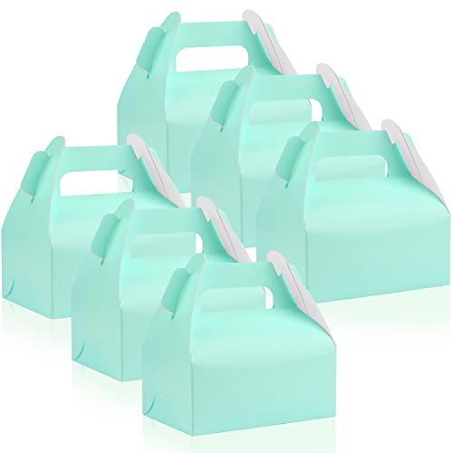 30 Pcs Gable Treat Boxes, Small Goodie Boxes Red Party Favor Boxes Cardboard Kraft Paper Gift Box Dessert Candy Cookie Boxes for Birthday Baby Shower Mothers Day Party Favors, 4.5 x 3.1 x 5.1" (Blue)