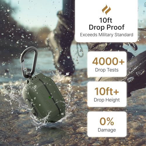 Catalyst Total Protection Case for AirPods Pro 2nd Generation Case - Waterproof, and Shockproof Rugged Full Body Case for AirPods Pro 1 and AirPods Pro 2, Secure Locking System Case with Carabiner