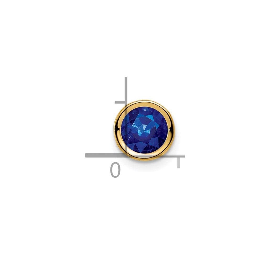 14k Yellow Gold 6mm Sapphire bezel pendant GLD-AZ-XP321S