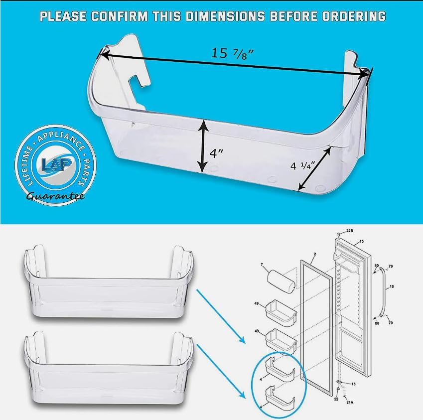 240323002 Door Bin Shelf Bucket Clear Refrigerator,Replacement for Frigidaire OEM