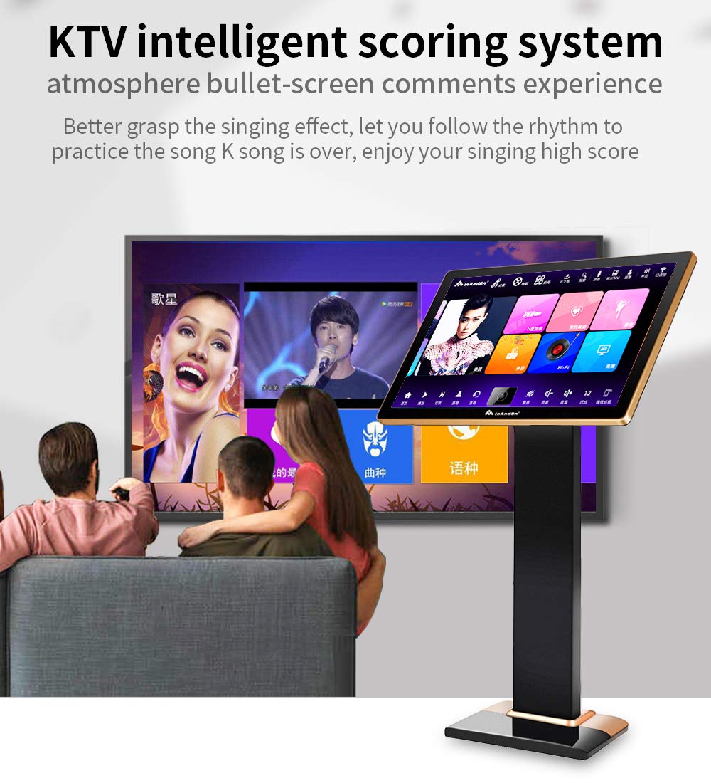 2021 KV-503 Pro Karaoke Player 4T, with 2 top Grade Wireless Mic, 21.5'' Capacitive Touch Screen Intelligent Voice Keying Machine Real-time Score The Latest Style (KV-503 Pro+4TB +21.5")