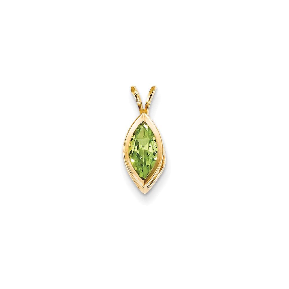 14k Yellow Gold Peridot Diamond bezel pendant GLD-AZ-XP318PE