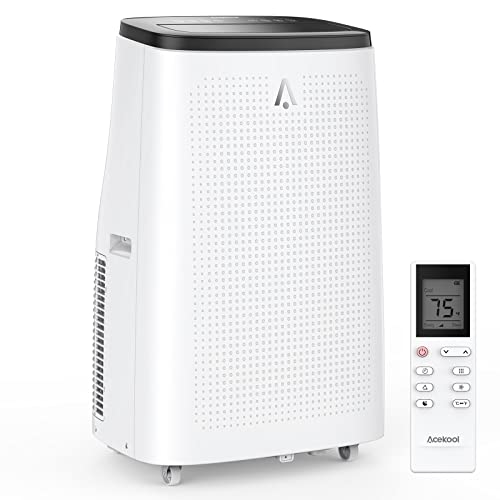 Acekool Portable Air Conditioner 14,000 BTU 3-IN-1 Quiet AC Unit with Remote Control, Built-in Dehumidifier, Fan, Auto, Sleep Modes, Cools Room up to 750 sq. ft, Exhaust Hose & Window Kit, 24H Timer