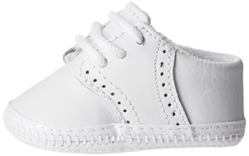 Baby Deer White Leather Saddle Oxford Crib Shoe, Infant, Unisex, Sz 0