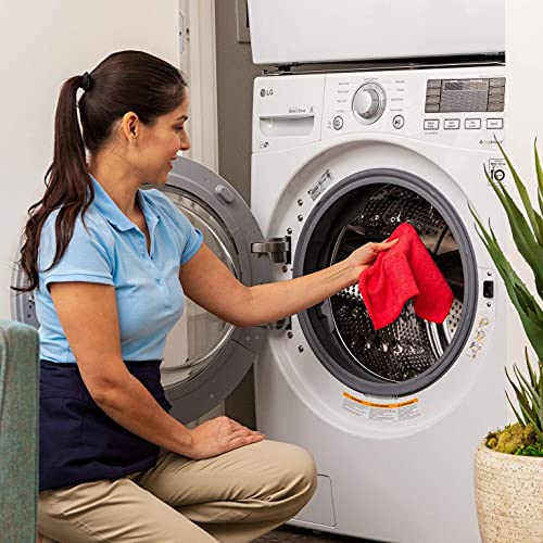 Bulk 12” X 12” Economy All Purpose Microfiber Towels Wholesale - Case Quantity (400 Count) | No Fraying | High Density Microfiber | Zero Chemical Cleaner | Long-Lasting (Blue