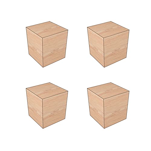 apdm 4 Pack Solid Wood Furniture Legs, Natural Square Wood Furniture Risers, Wooden Extenders for Tables, Sofas, Armchairs, Cabinets (5x5x5cm,5 cm Taller)