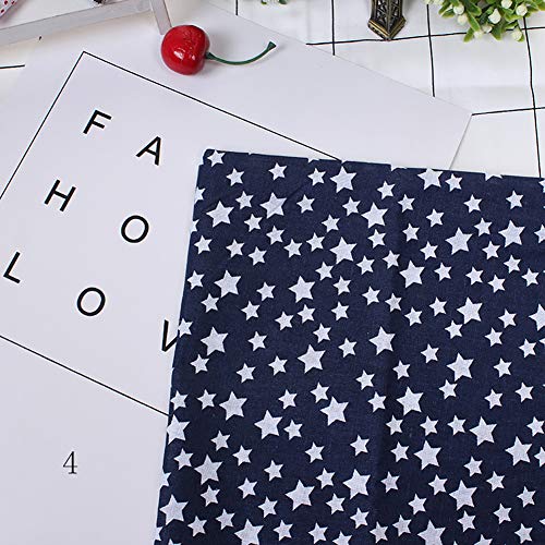 liuqingwind Quilting Fabric 7Pcs 25x25cm Floral Patchwork Cotton Fabric Plain Cloth for DIY Sewing Quilting Navy Blue
