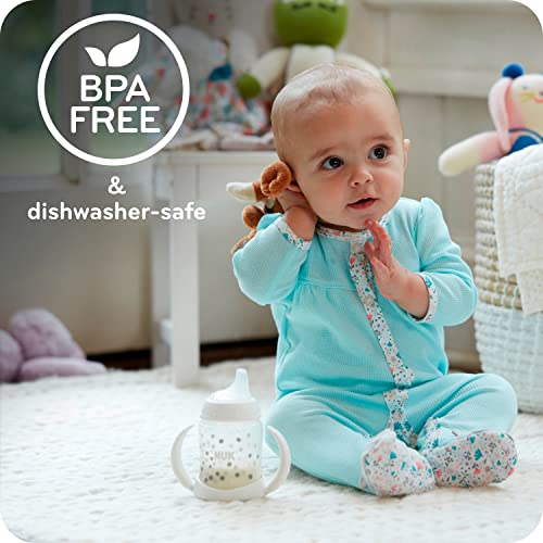 NUK Learner Cup, 10 Ounce, Tritan Gray Star โ BPA Free, Spill Proof Sippy Cup