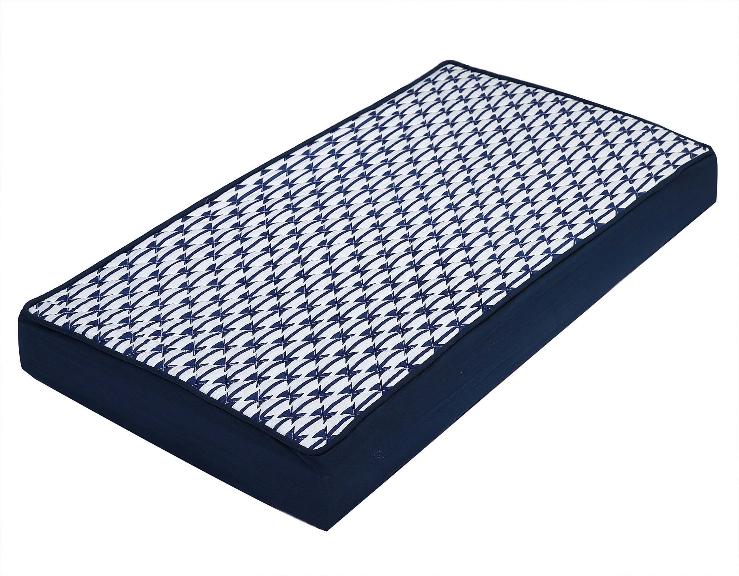 Bacati - Aztec Kilim Navy Quilted Changing Pad Cover