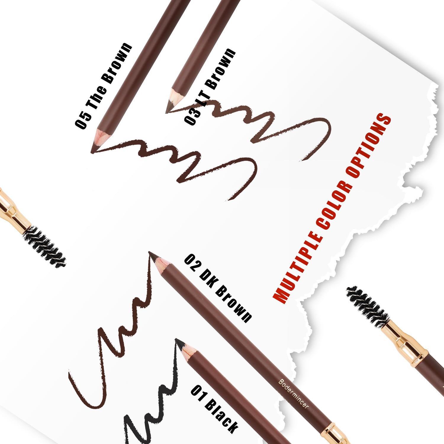 1pcs Eyebrow Pencil Longlasting Waterproof Durable Liner Eyebrow 5 Colors to Choose (3# Light Brown)