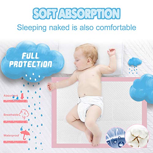 Baby Disposable Changing Pad, 30 Pack, 24×18in, Pet Training and Puppy Pads Pee Pads Portable Diaper Changing Table Pad,Breathable Waterproof Incontinence Pads Underpad(Pink)