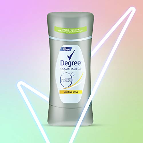 Degree 0% Aluminum Free Deodorant Uplifting Citrus 4 Count 48H Odor Protection Deodorant for Women 2.6 oz