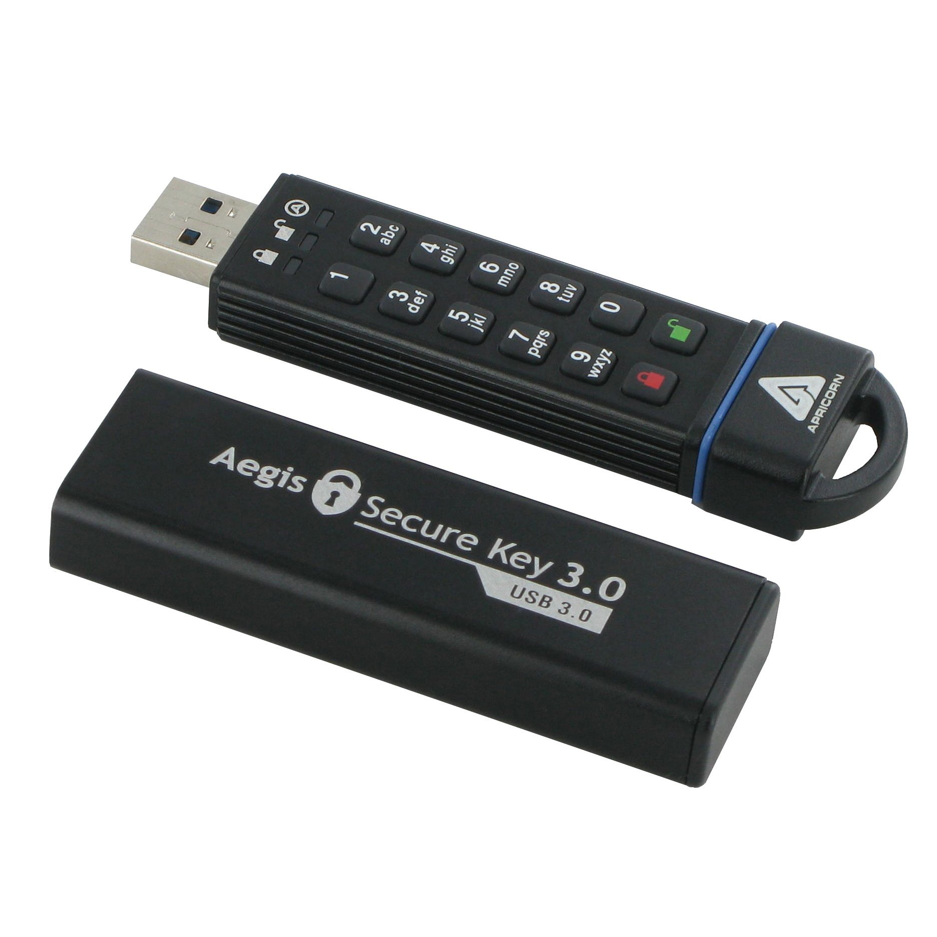 Apricorn 120GB Aegis Secure Key FIPS 140-2 Level 3 Validated 256-bit Encryption USB 3.0 Flash Drive (ASK3-120GB)