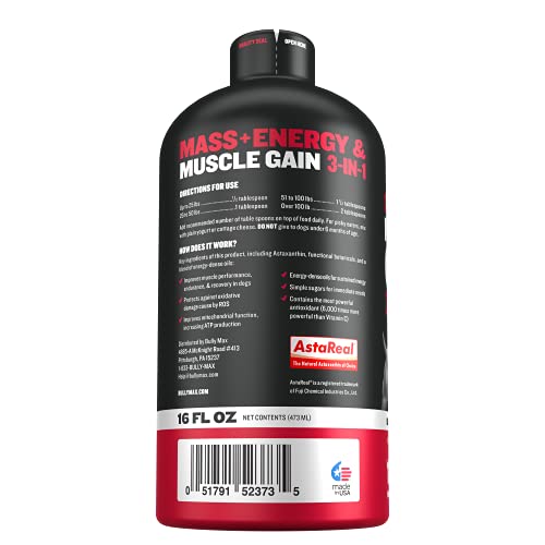 Bully Max 3-IN-1 Liquid Muscle Building Supplement For Dogs. For all breeds & ages. Clinically tested. #1-rated since 2008