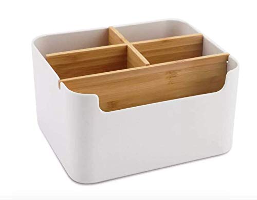Multi-Purpose Organizer & Storage Box, Remote Control Holder, MakeUp holder, Modern Desk Side Organizer, Bathroom Caddy for Home/ Office - Desk Storage Box, Cell Phone Box, Pen & Pencil Holder