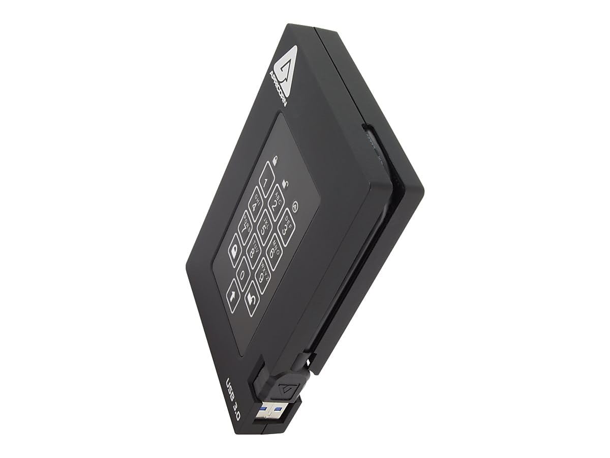 Apricorn 2TB Aegis Padlock Fortress FIPS 140-2 Level 2 Validated 256-Bit Encrypted USB 3.0 Hard Drive with PIN Access (A25-3PL256-2000F)