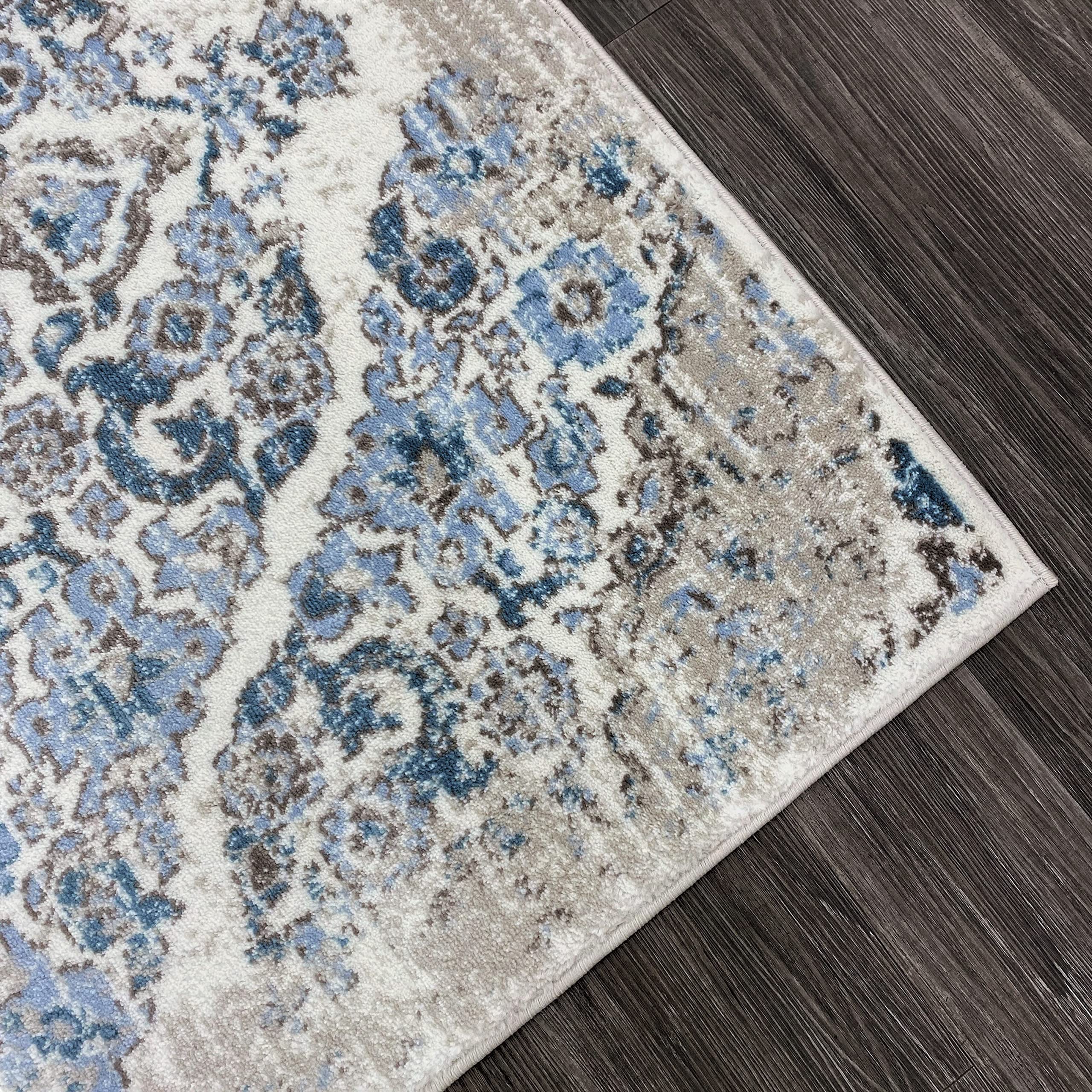 4620 Distressed Cream 3'11x5'3 Area Rug Carpet Large New