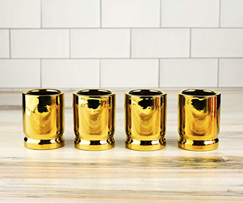 The Wine Savant 50 Caliber Bullet Shot Glasses Set - Set of 4 - Each holds 2 Ounces - Tactical Bullet Casings Shot Glasses