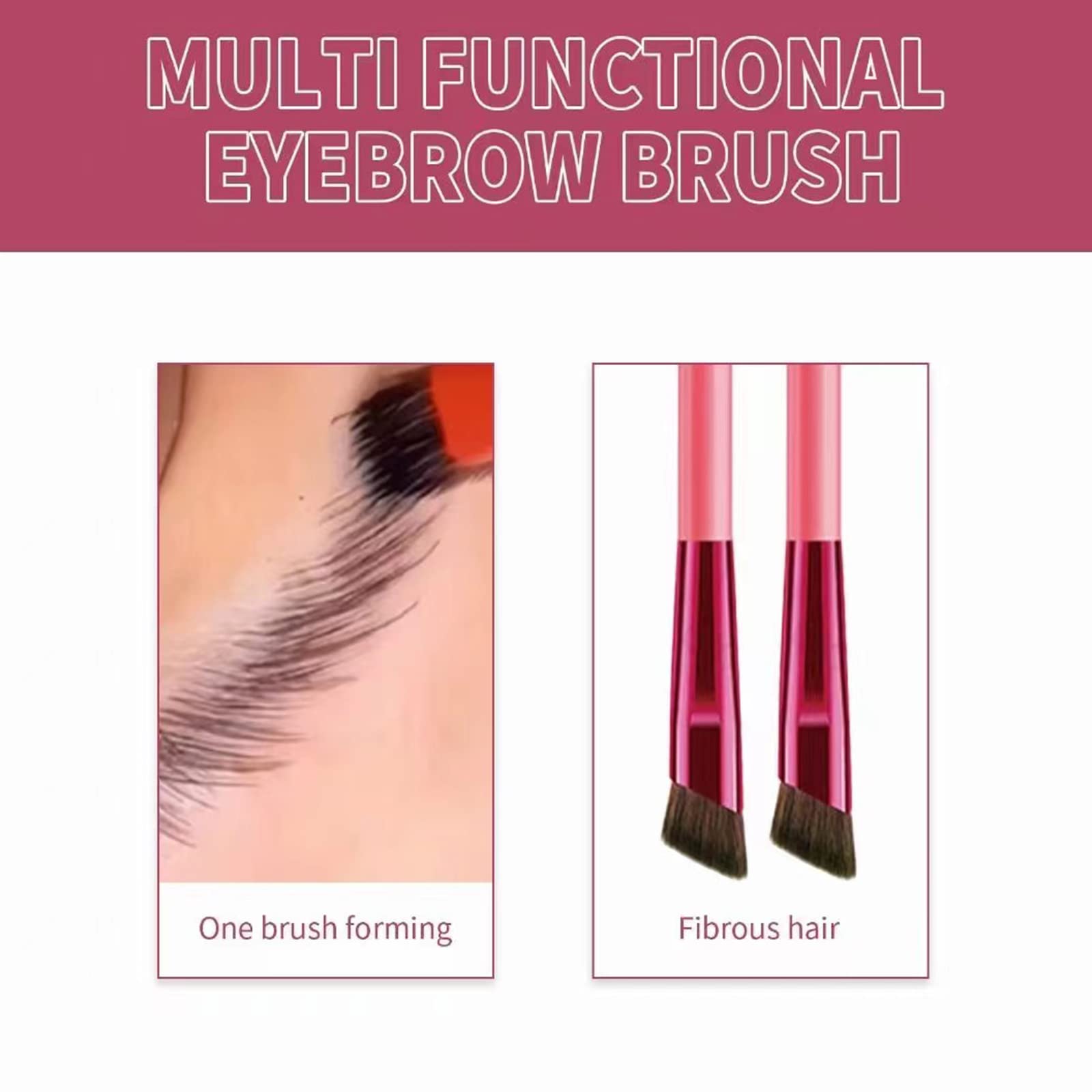 2 Pcs Eyebrow Brush Professional Eyebrow Brush Multi Function Eyebrow Brush 4D Hair Stroke Brow Stamp Brush Three-dimensional Concealer Makeup Brush Angled Eyebrow Hairline Brush