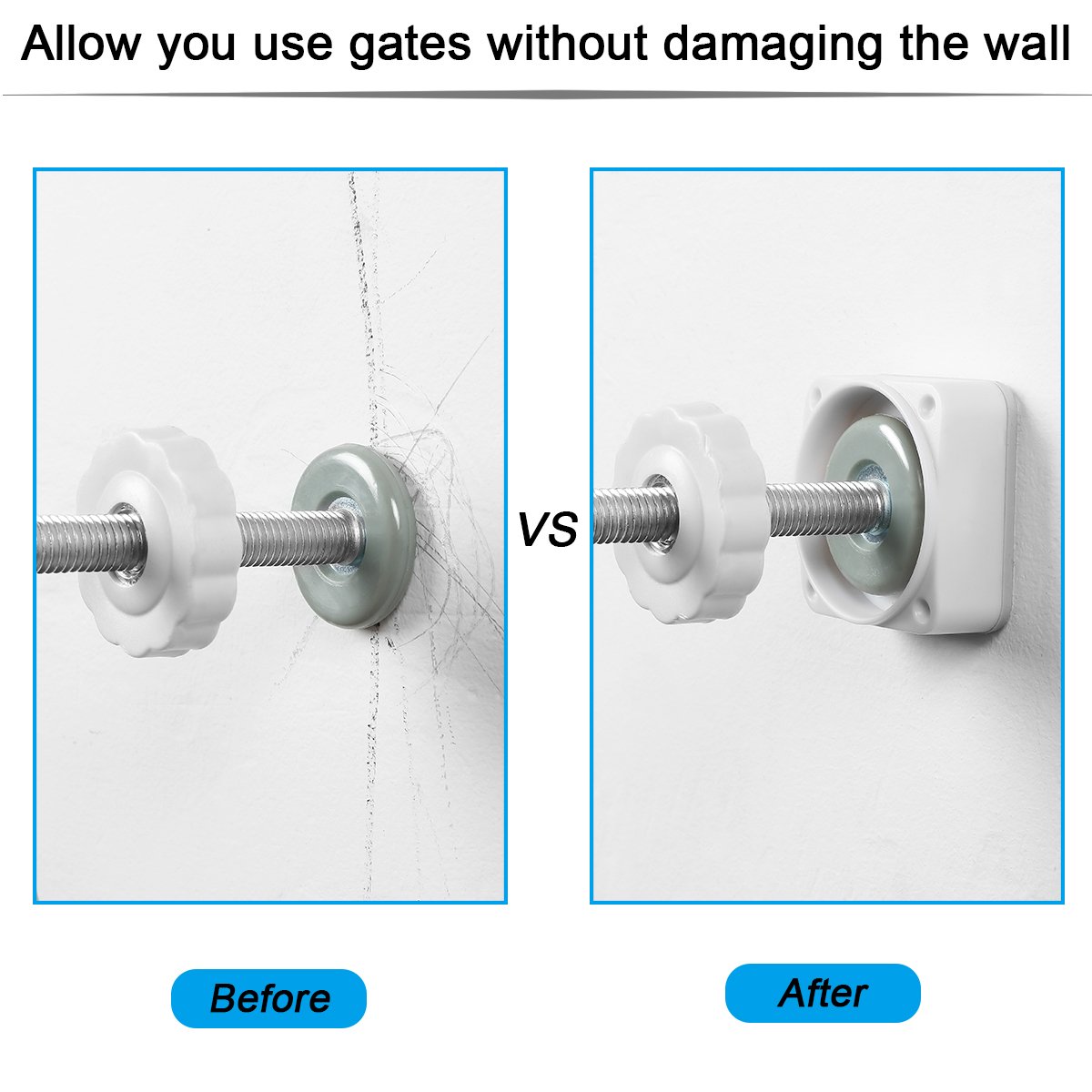 Baby Gate Wall Cups, Dog Gate Wall Protection Guard Prevent Damage from Wall Surface, Door, Wooden Stairs(4 Pack)