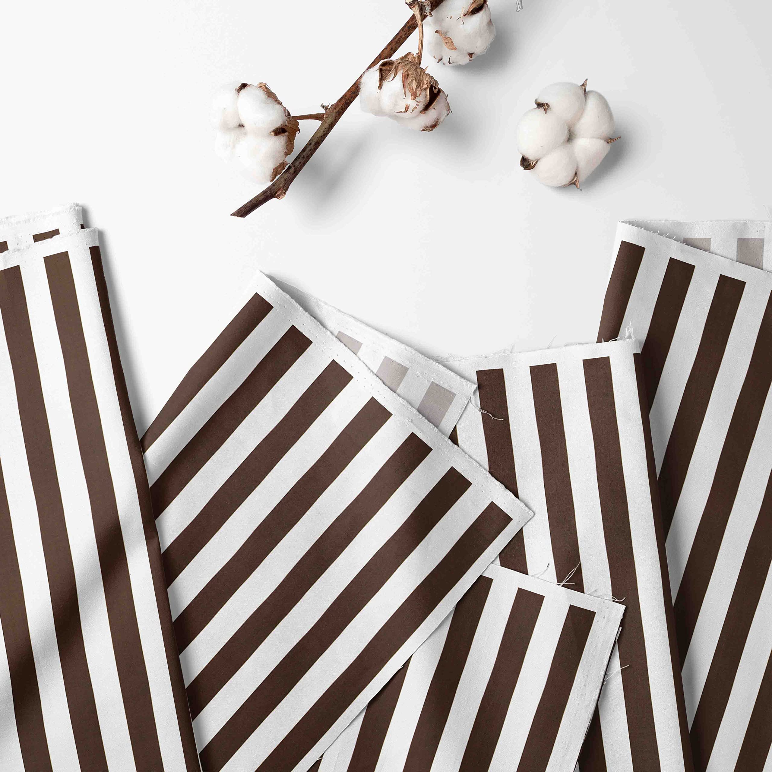 Bacati - Stripes White/Chocolate Percale Crib Fitted Sheet