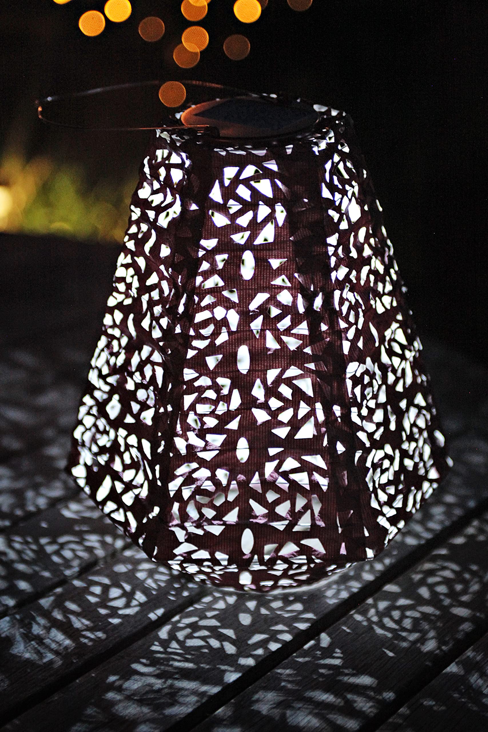 Allsop Soji Stella - Prism - 11" Outdoor Solar Lantern - Metallic Orchid