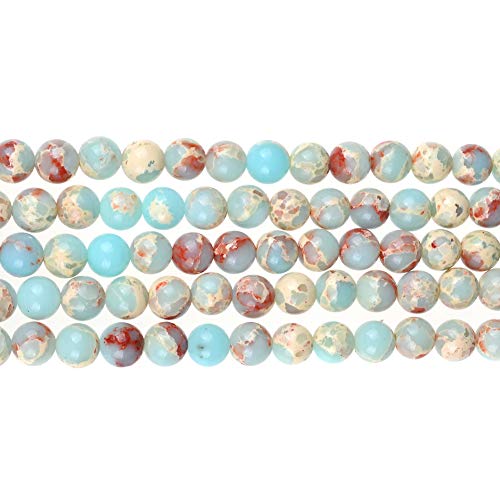 4mm Natural Blue Snakeskin Gemstone Round Loose Beads Crystal Stone Bracelet Necklace Accessories Crafts for Jewelry Making DIY,1 Strand 15"