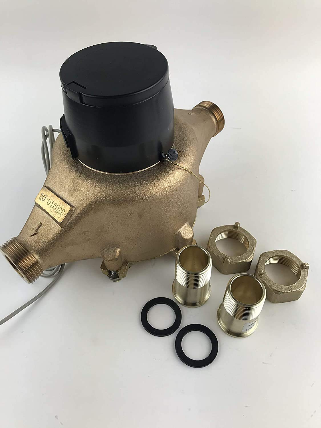 DAE PD-100 1" Non Lead NSF61, IP68 Positive Displacement Water Meter, 1" NPT Couplings, Pulse Output, Gallon