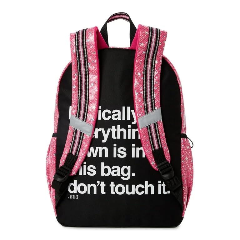 17" Laptop Backpack, Lunch Tote and Pencil Case, 3-Piece Set Pink Star Print 0397