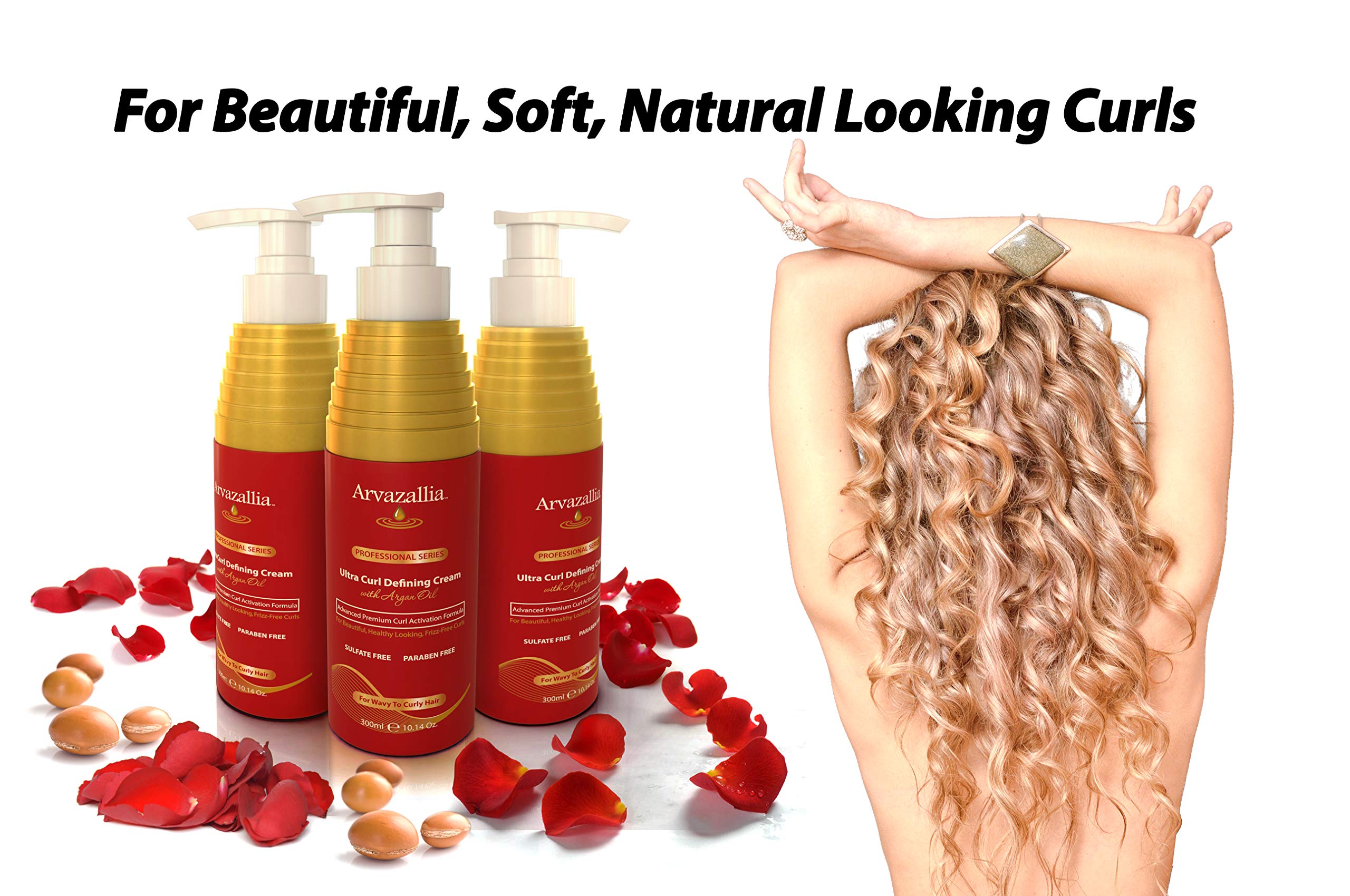 Arvazallia Ultra Curl Defining Cream with Argan Oil for Wavy and Curly Hair