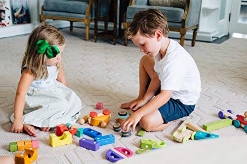 3 Piece Tegu Magnetic Racer Building Block Set, Orange