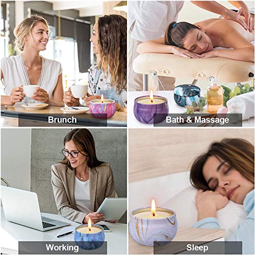 Scented Candles Gifts Set for Women, 9 Pack Aromatherapy Candles Pack Soy Wax with Essential Oil Include Lavender, Jasmine and Vanilla for Bridesmaid, Birthday, Valentine's, Mother's Day, Bath, Yoga