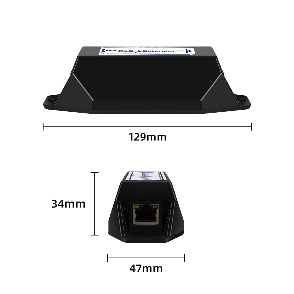 HYN@NET PX201 30W Gigabit PoE Extender One Channel 10/100/1000Mbps PoE Repeater for Security Camera,IEEE802.3at/af Compliant,Plug and Play
