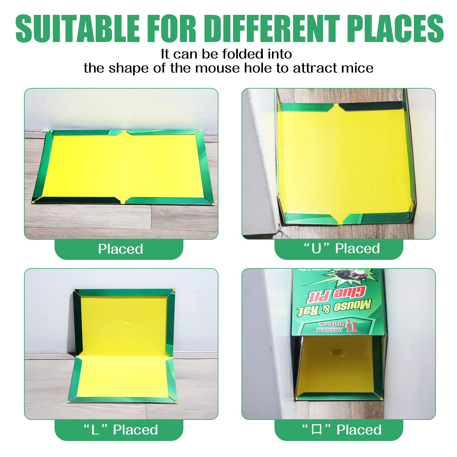48 Pack Mouse Glue Traps Large Size Mouse Traps Sticky Pad with Enhanced Stickiness Mouse Rat Sticky Traps Board for Rodent Cockroach and Other Insects House Indoor Outdoor