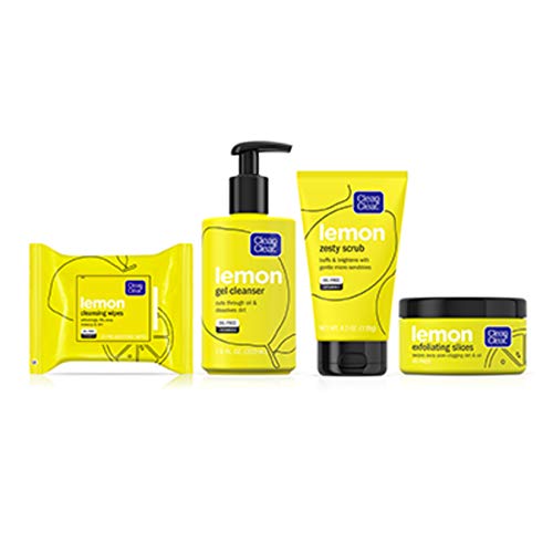 Clean & Clear Lemon Zesty Brightening Facial Scrub, Vitamin C, Lemon Extract & Gentle Micro-Scrubbies to Buff & Brighten Skin & Reduce Shine, Oil-Free Daily Face Cleansing Scrub, 4.2 Oz