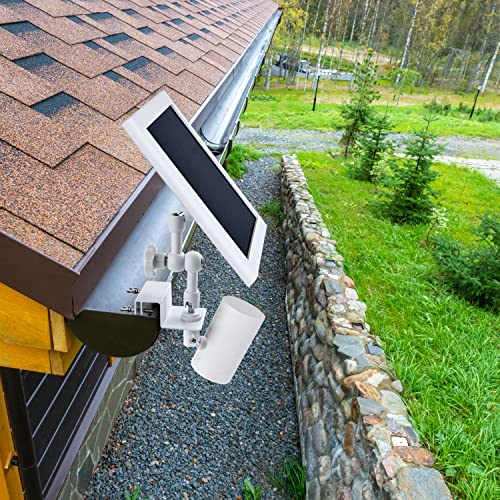 2-in-1 Gutter Mount for Ring Solar Panel, Stick Up Cam Battery, Spotlight Cam Battery and Spotlight Cam Battery Plus/Pro, Perfect Angle to Get Adequate Sunlight for Your Ring Solar Panel - White