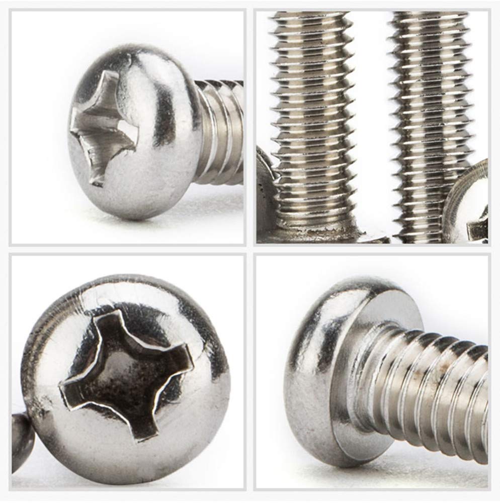 Guard4U 220Pcs #6-32 UNC Stainless Steel Phillips Pan Head Machine Screws Nuts Assortment Kit- #6-32x 3/16" 1/4" 5/16" 3/8" 1/2" 5/8" 3/4" 7/8" 1"