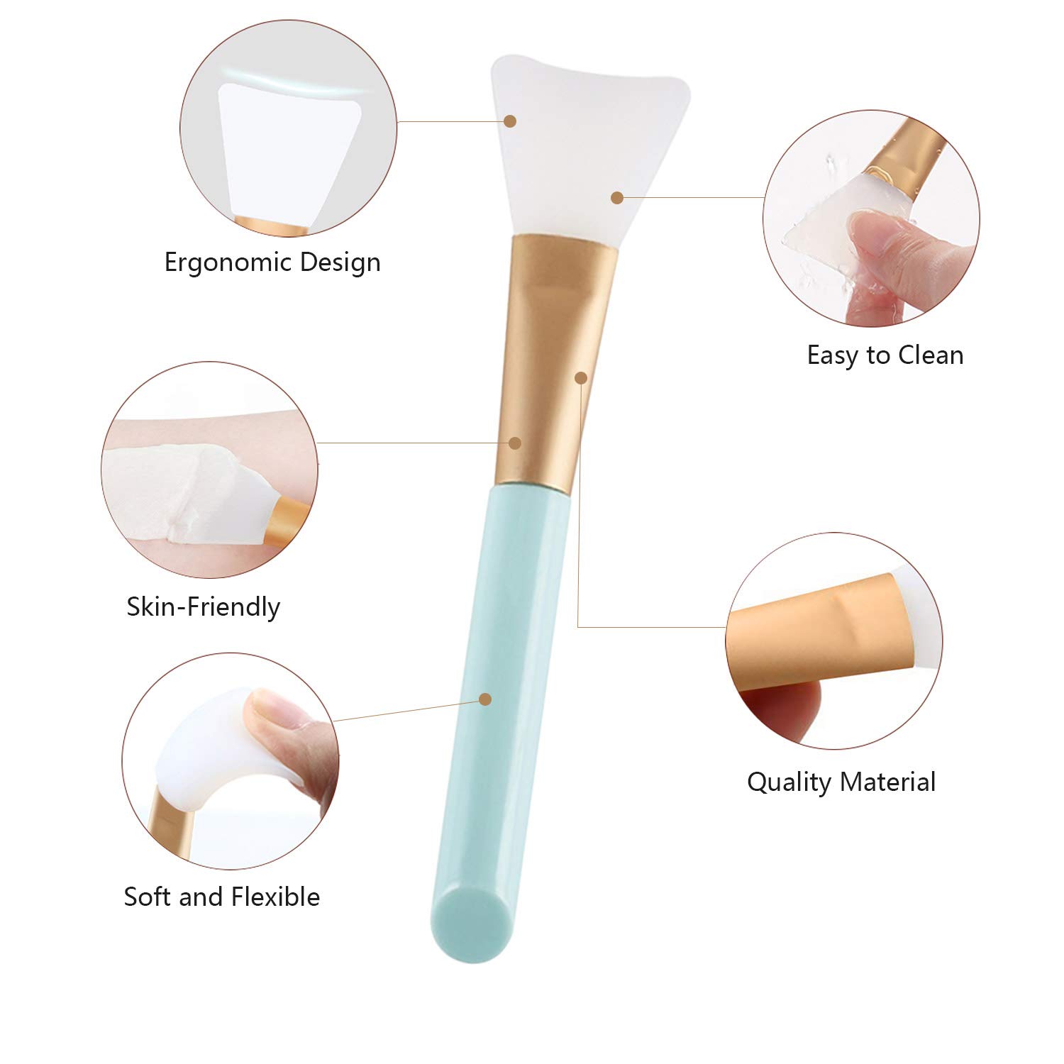 Daubigny 2PCS Silicone Face Mask Brush,Mask Beauty Tool Soft Silicone Facial Mud Mask Applicator Brush Hairless Body Lotion And Body Butter Applicator Tools